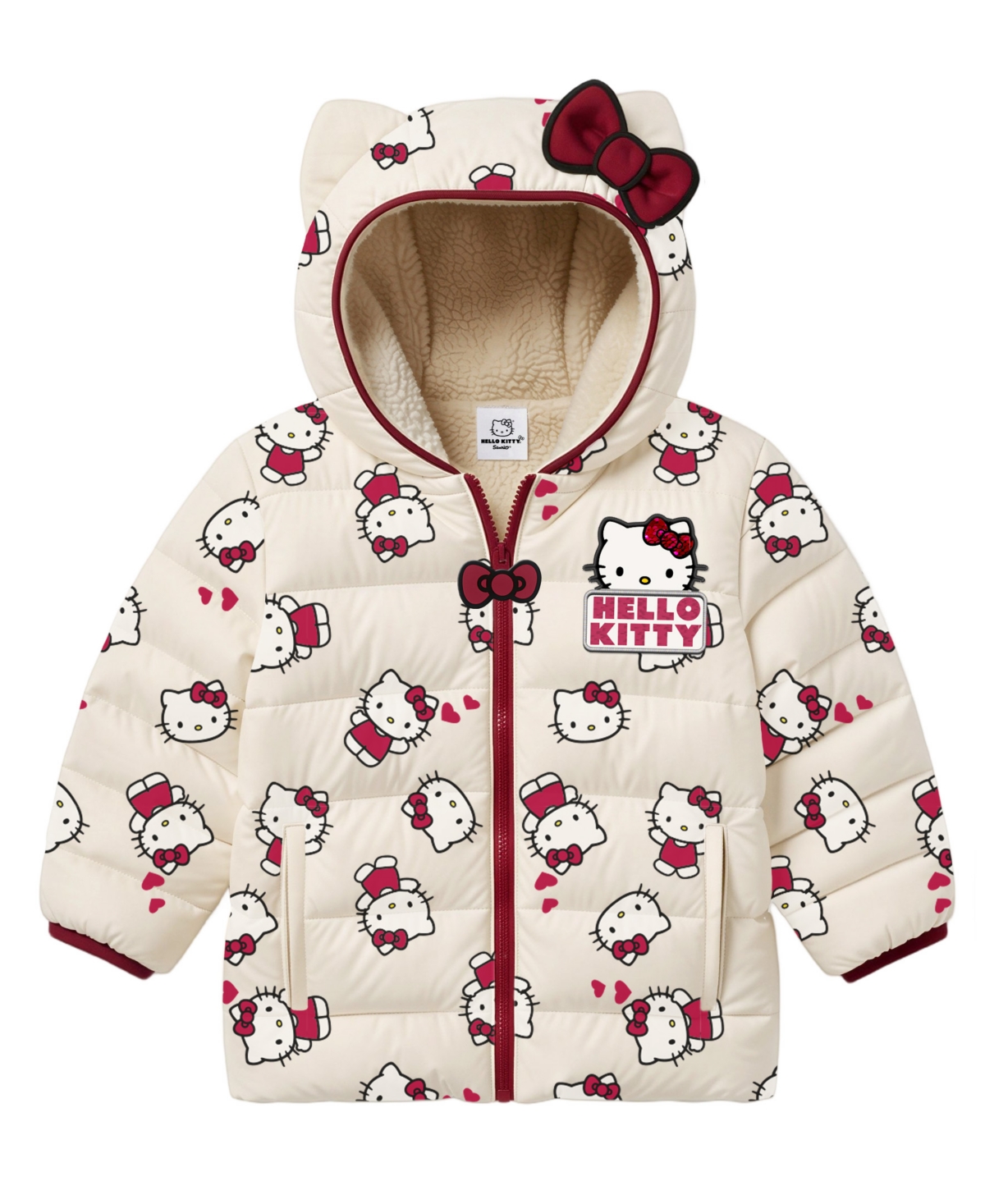 Click here for Hello Kitty Girls 4-6X Hooded Puffer Jacket - Off... prices