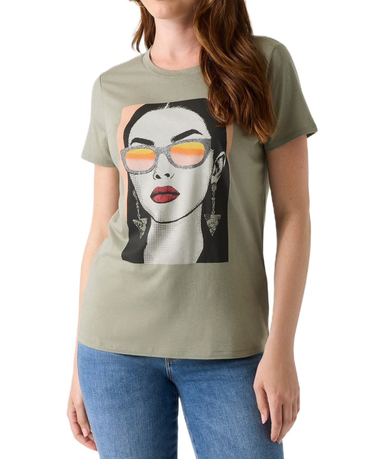 Click here for Guess Womens Sunglass Mood Easy Retro Graphic T-Sh... prices