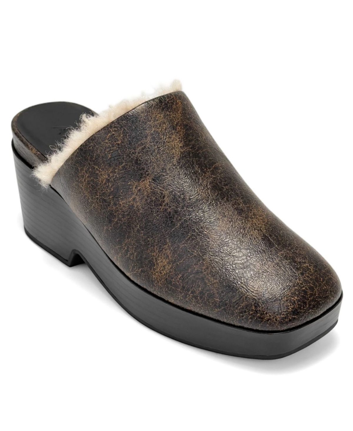 Click here for Aerosoles Womens Chata Shearling Clog - Black Dist... prices