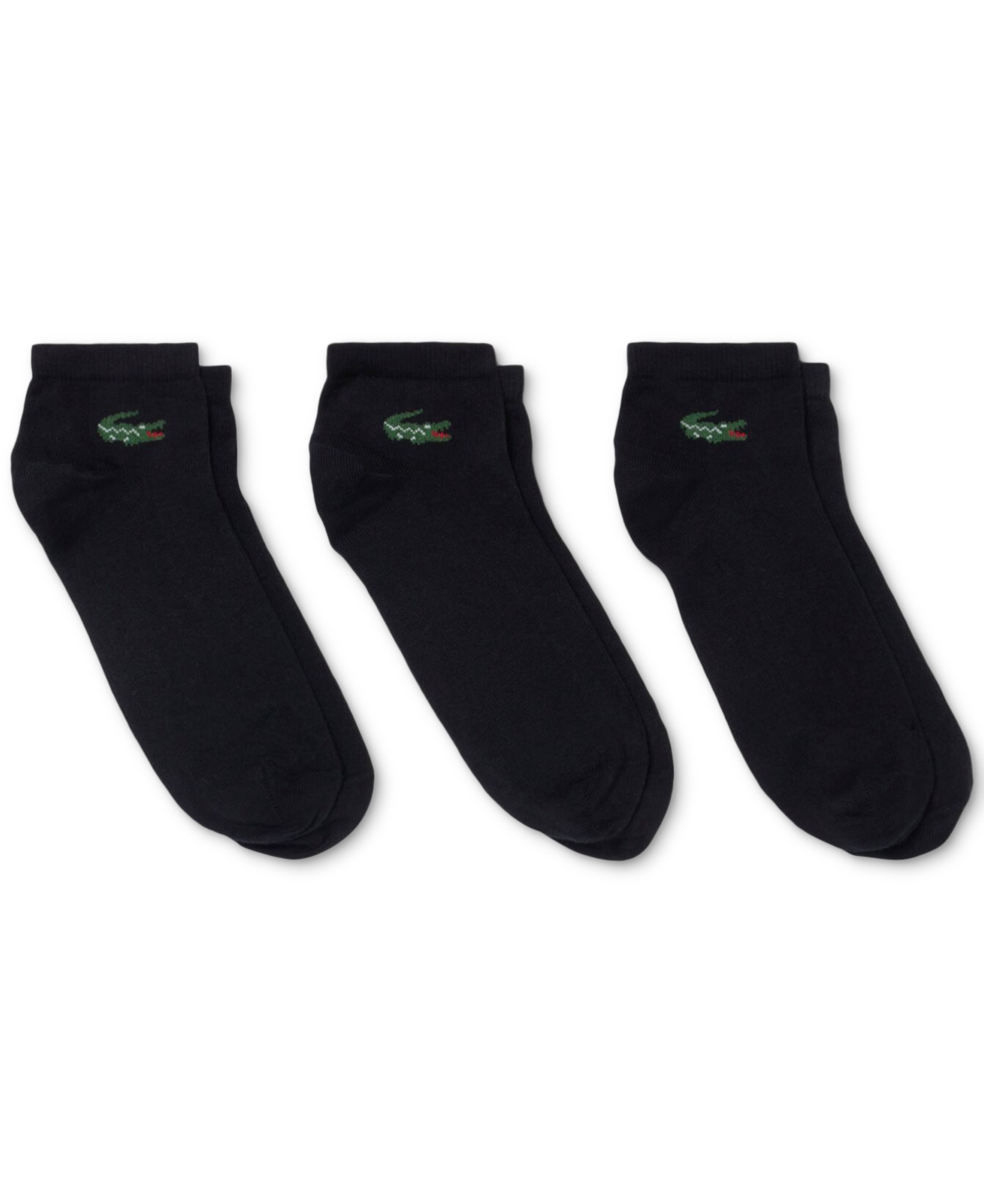 Click here for Lacoste Mens Ribbed-Cuff Ankle Socks  3-Pack - Bla... prices