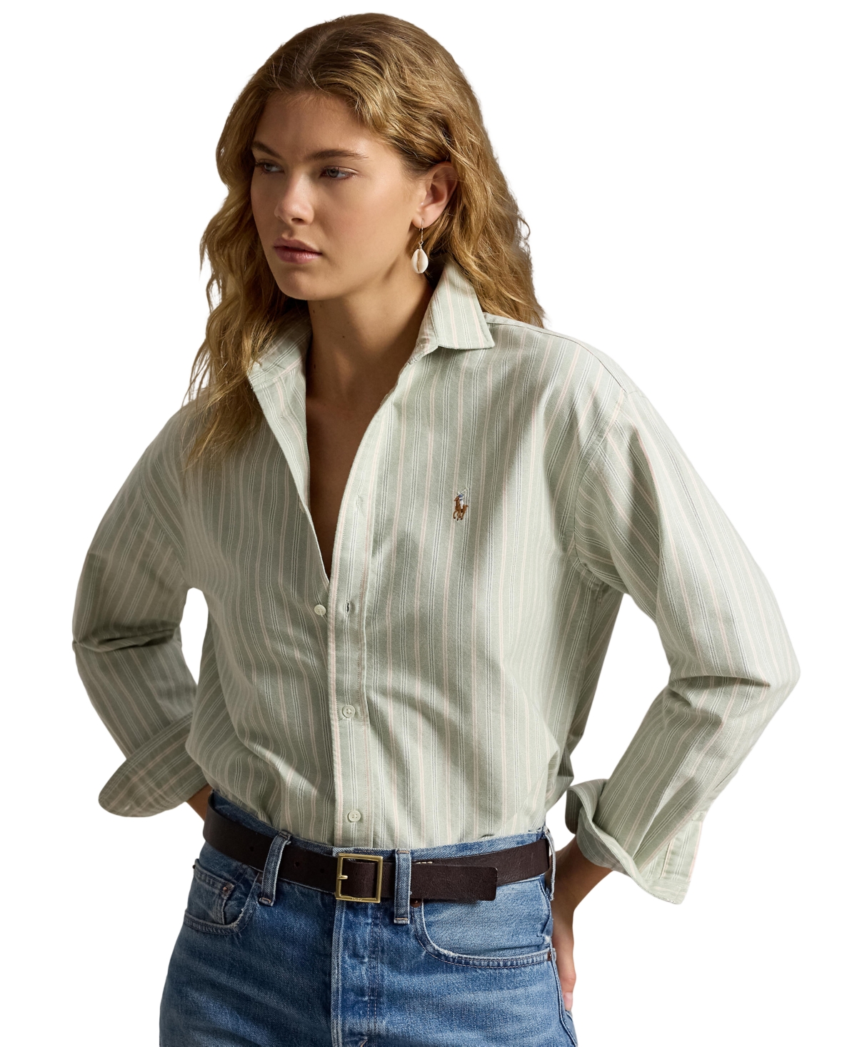 Click here for Polo Ralph Lauren Womens Point Collared Relaxed Fi... prices