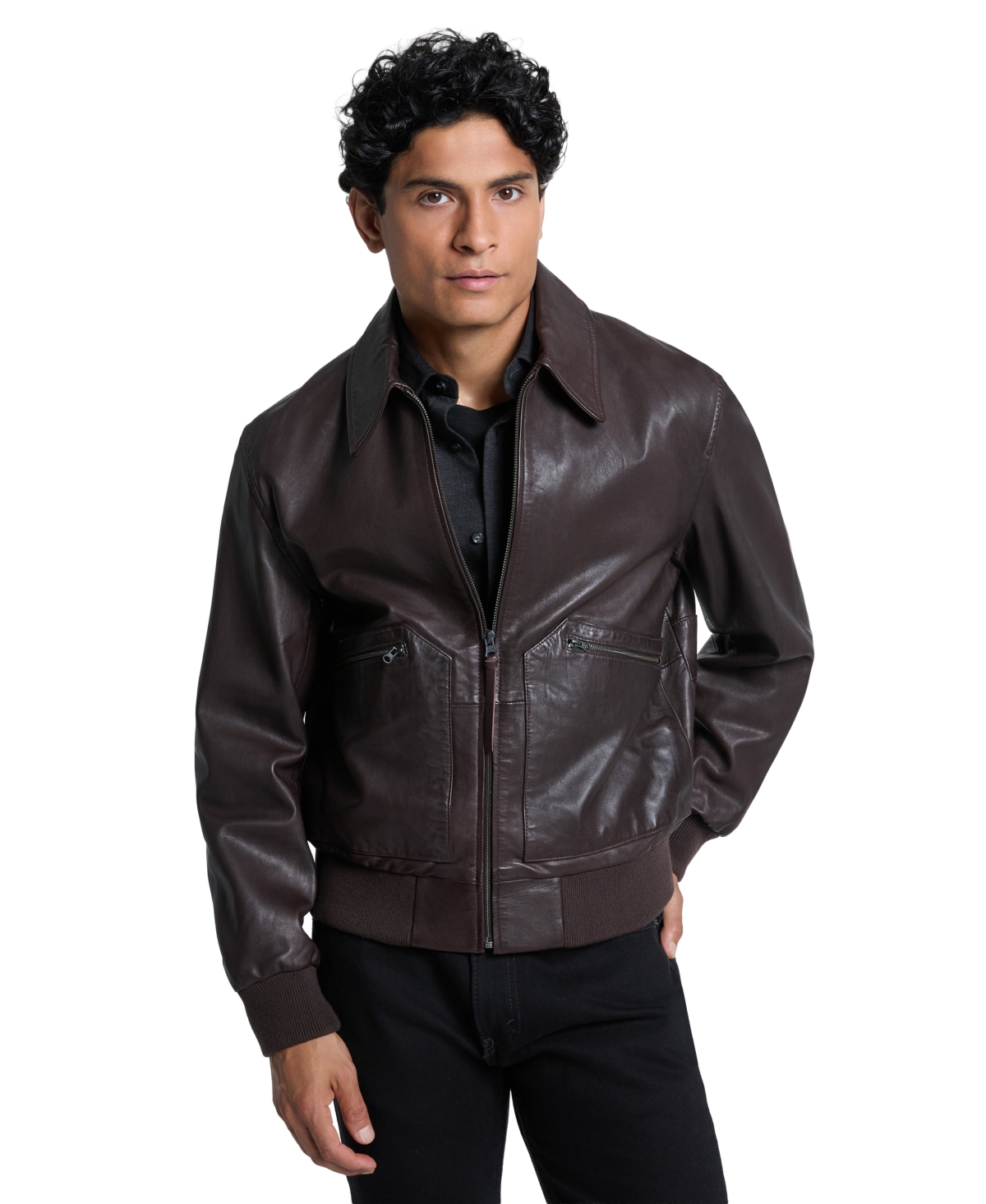 Click here for Ted by Ted Baker Mens Teddy Leather Bomber Jacket... prices