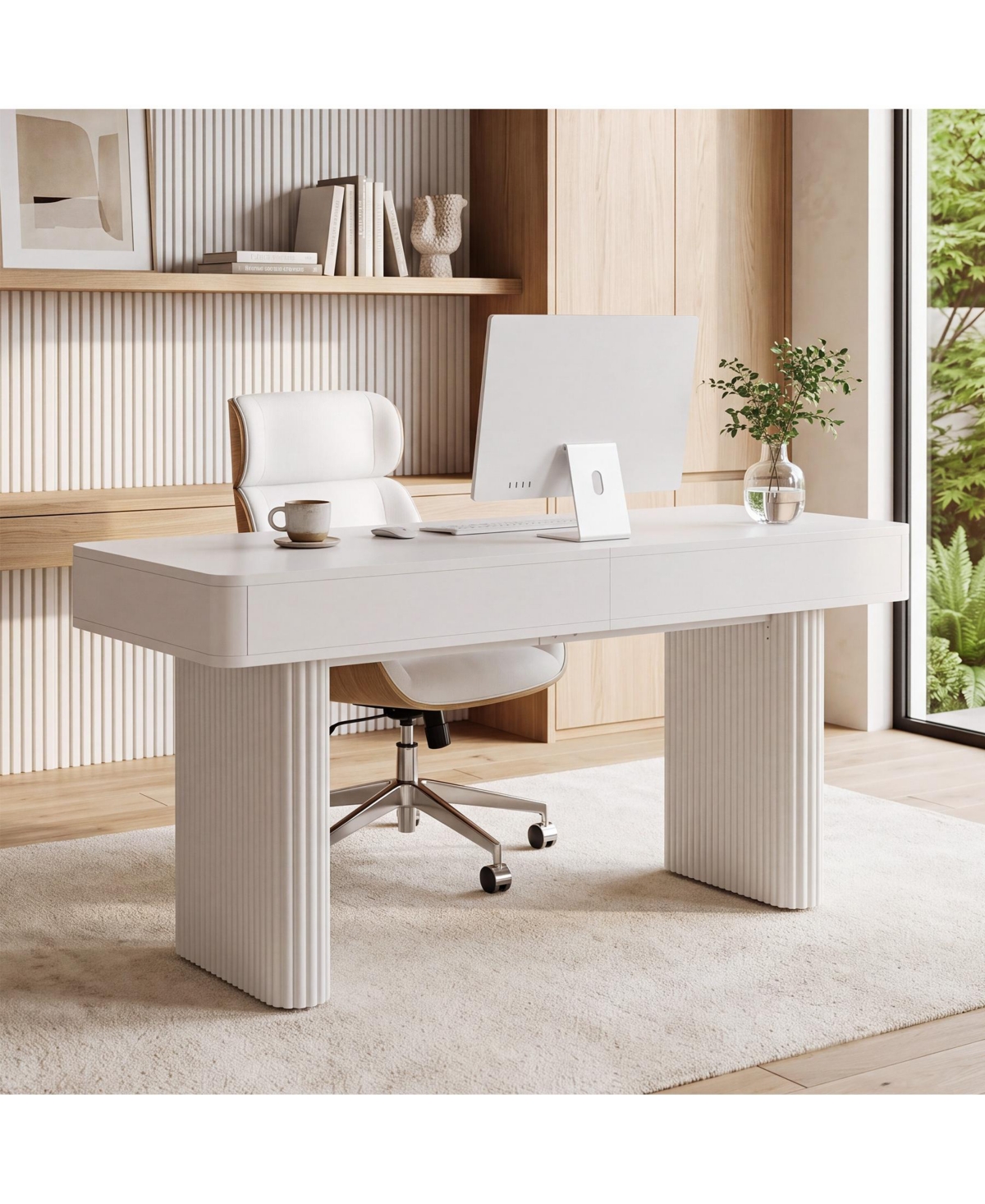 Click here for Tribesigns Rectangle Wooden Computer Desk with 2 D... prices