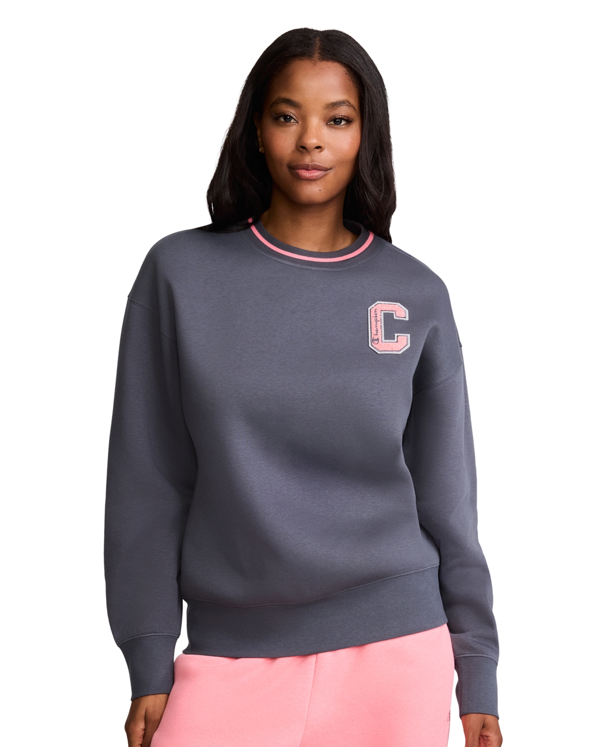 Click here for Champion Womens Crew W C Patch Long-Sleeve Chenill... prices