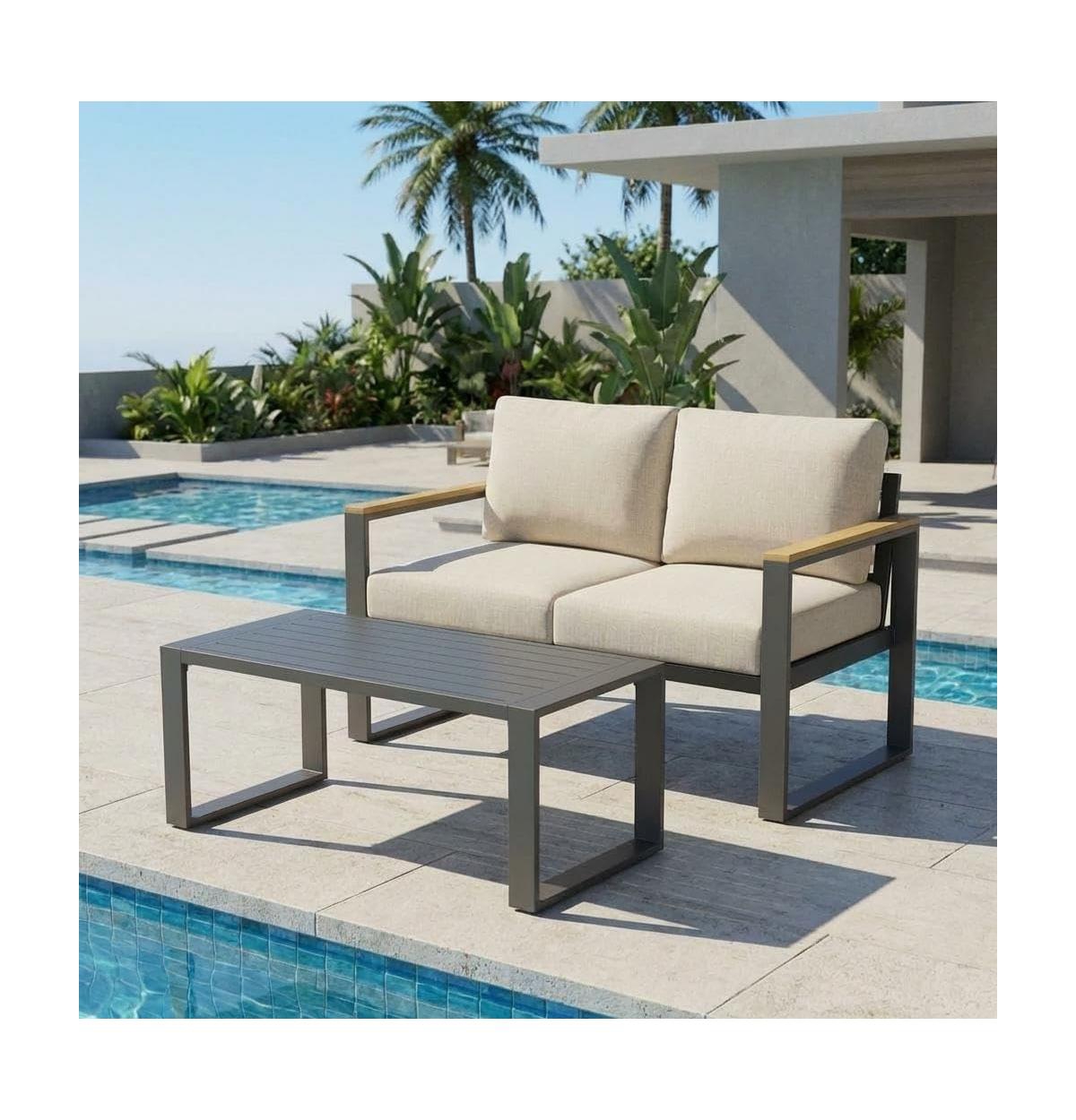 Click here for gaomon All-Weather Indoor/ Outdoor Loveseat Sofa S... prices