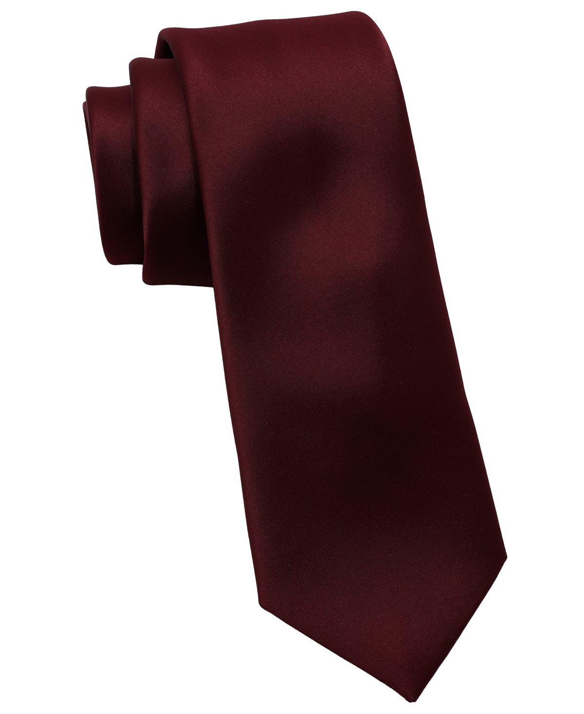 Click here for Dkny Mens Shine Satin Solid Slim Tie - Burgundy prices