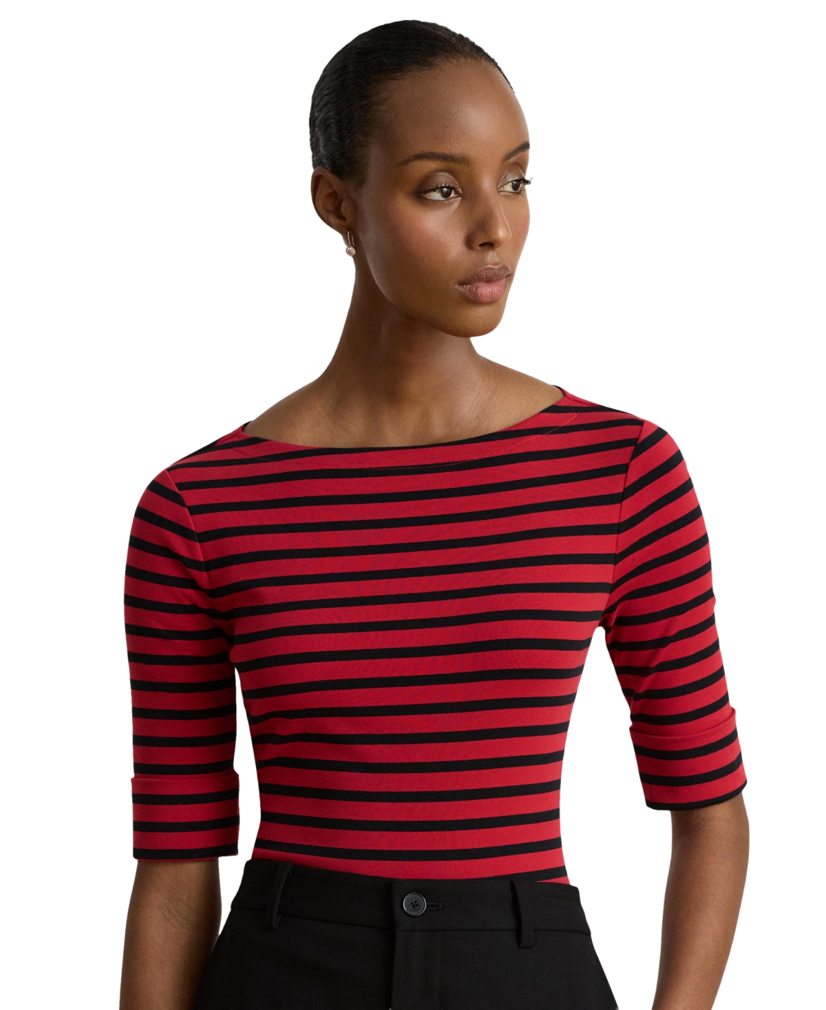 Click here for Lauren Ralph Lauren Womens Striped Stretch Cotton... prices