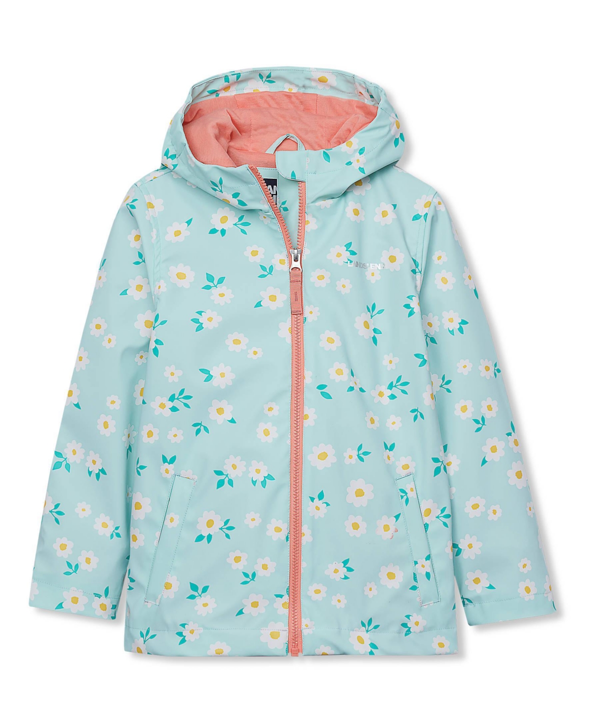 Click here for Lands End Kids Magic Print Rain Jacket - Daisy/aqu... prices