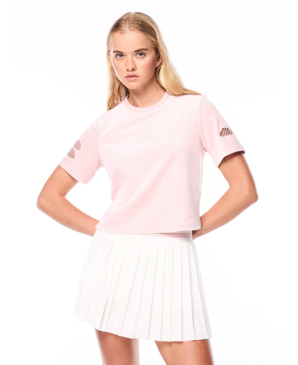 Click here for Sergio Tacchini Womens Nuvola Velour Cropped T-shi... prices