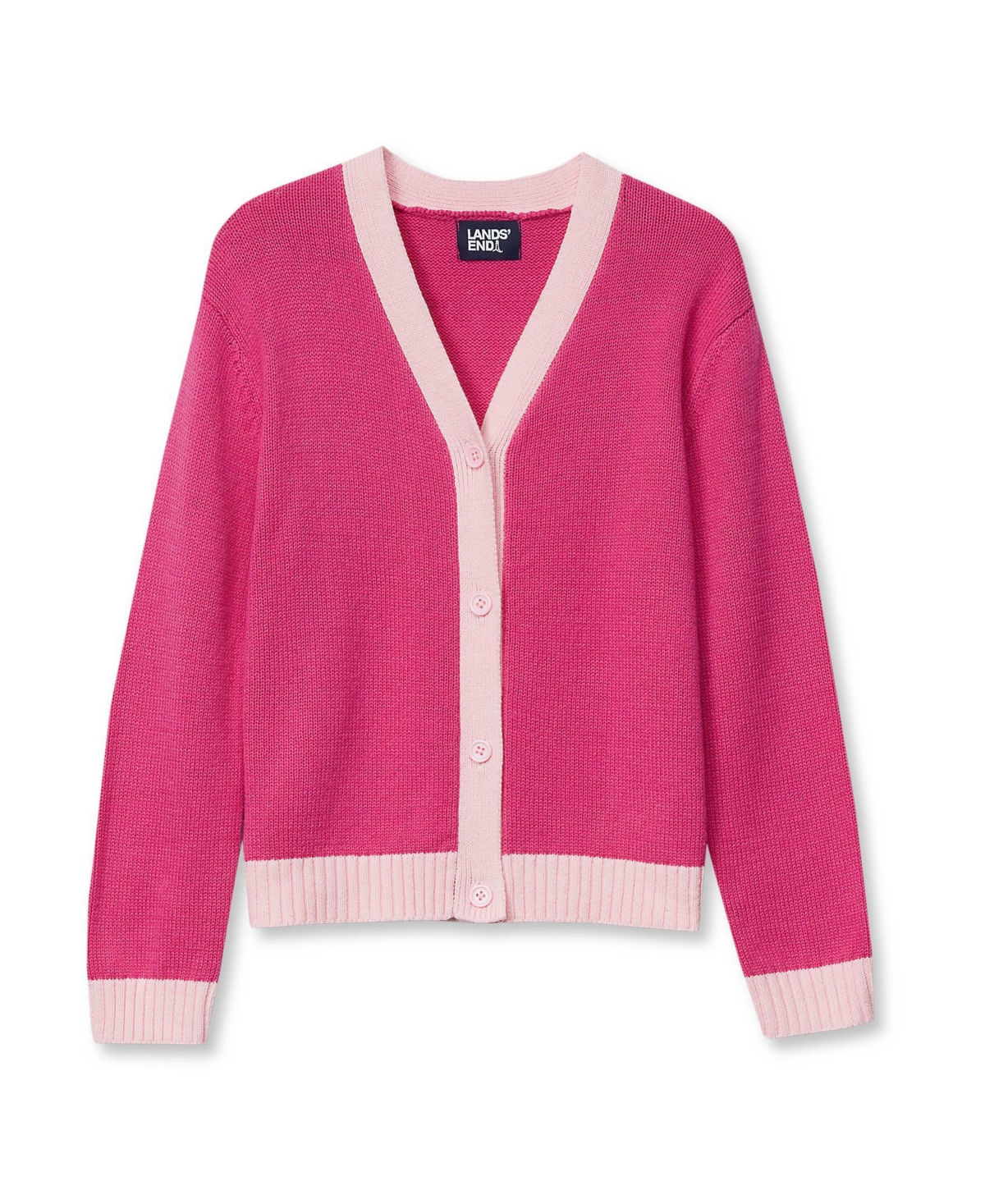 Click here for Lands End Girls Long Sleeve Cardigan - Rose violet prices