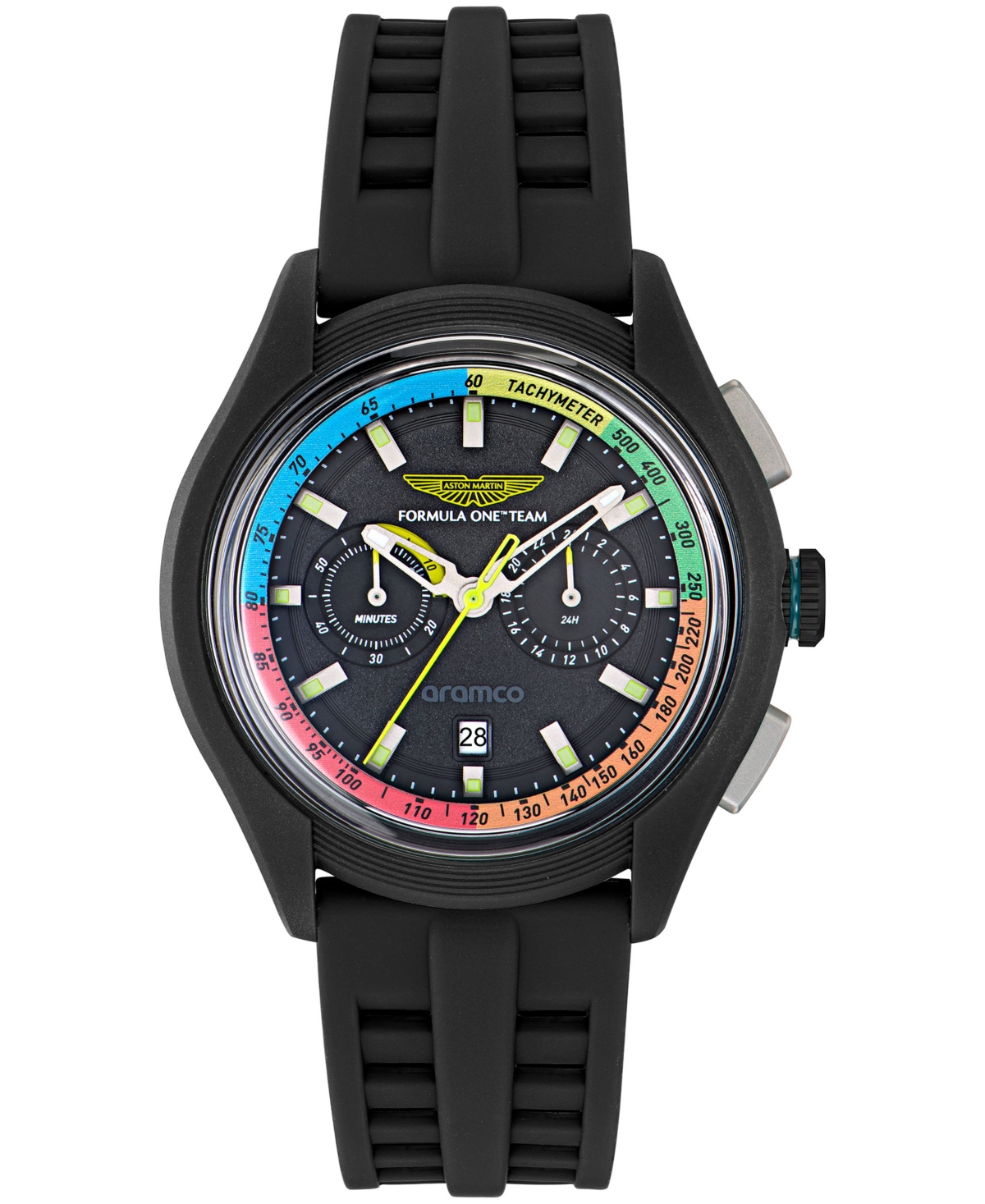 Click here for Aston Martin Mens Quartz Round Black Silicone Stra... prices