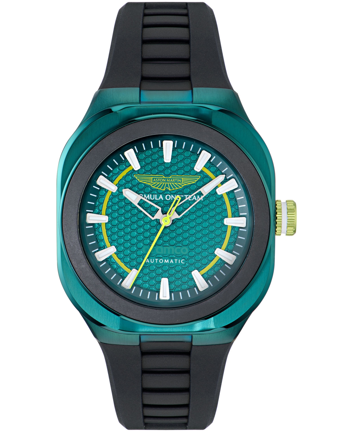 Click here for Aston Martin Mens Automatic Round Black Silicone S... prices