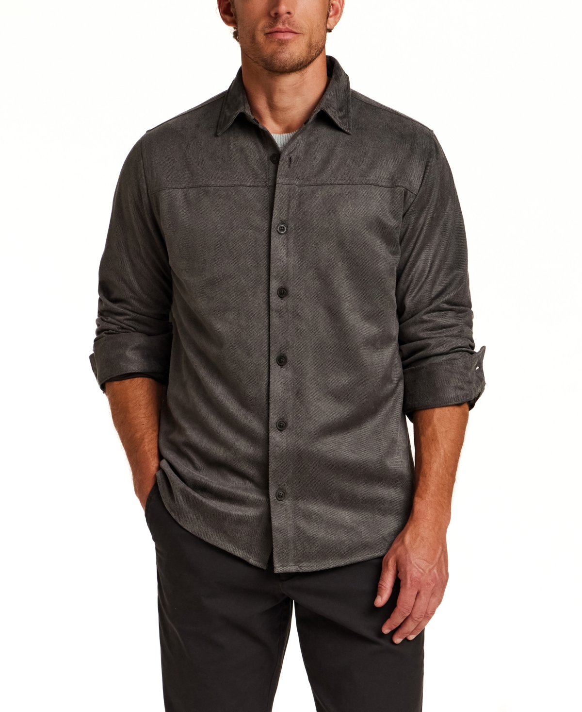 Click here for Vintage & Black Mens Long Sleeve Sueded Twill Regu... prices