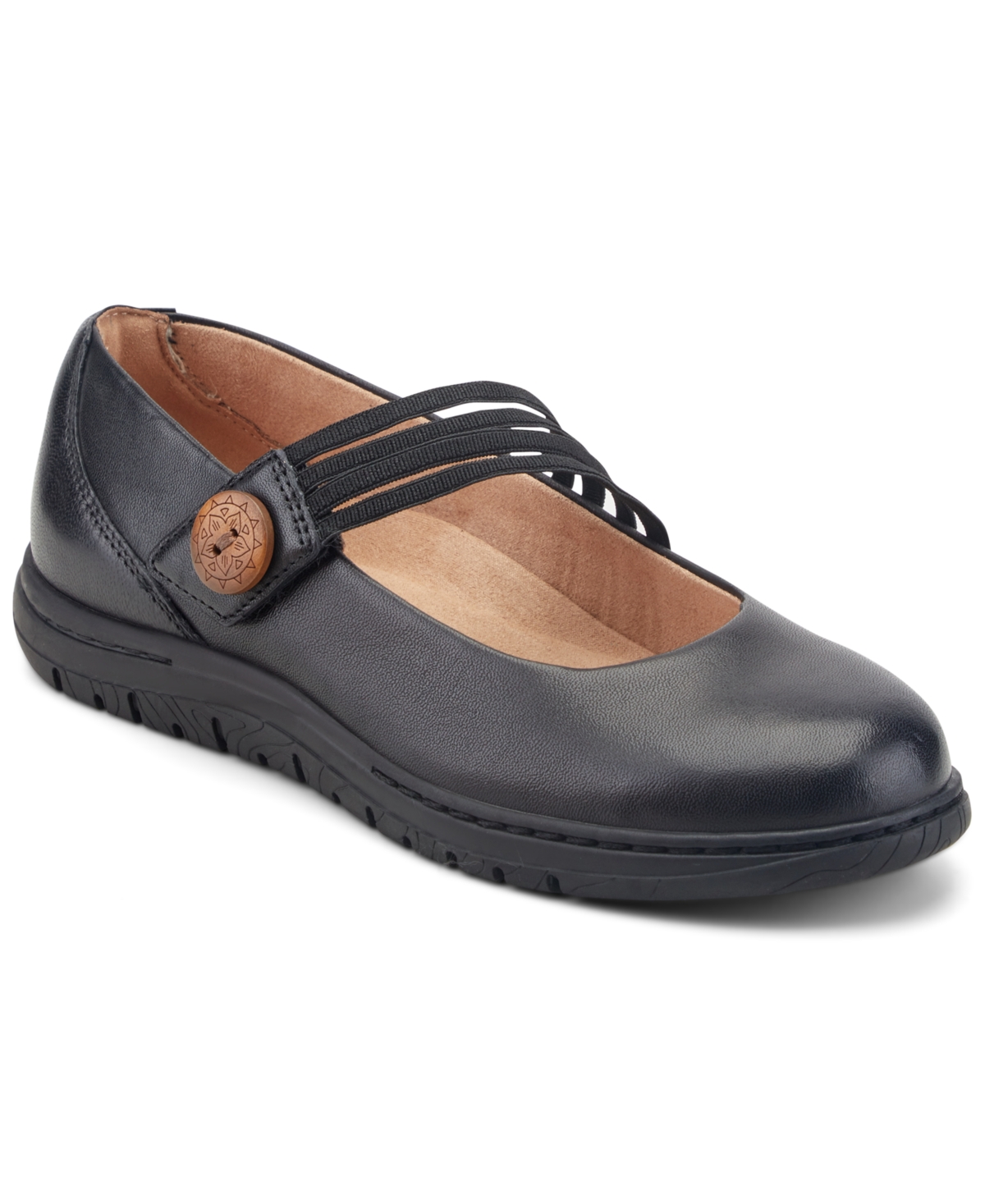 Click here for Earth Womens Vannie Elastic Mary Jane Flats - Blac... prices