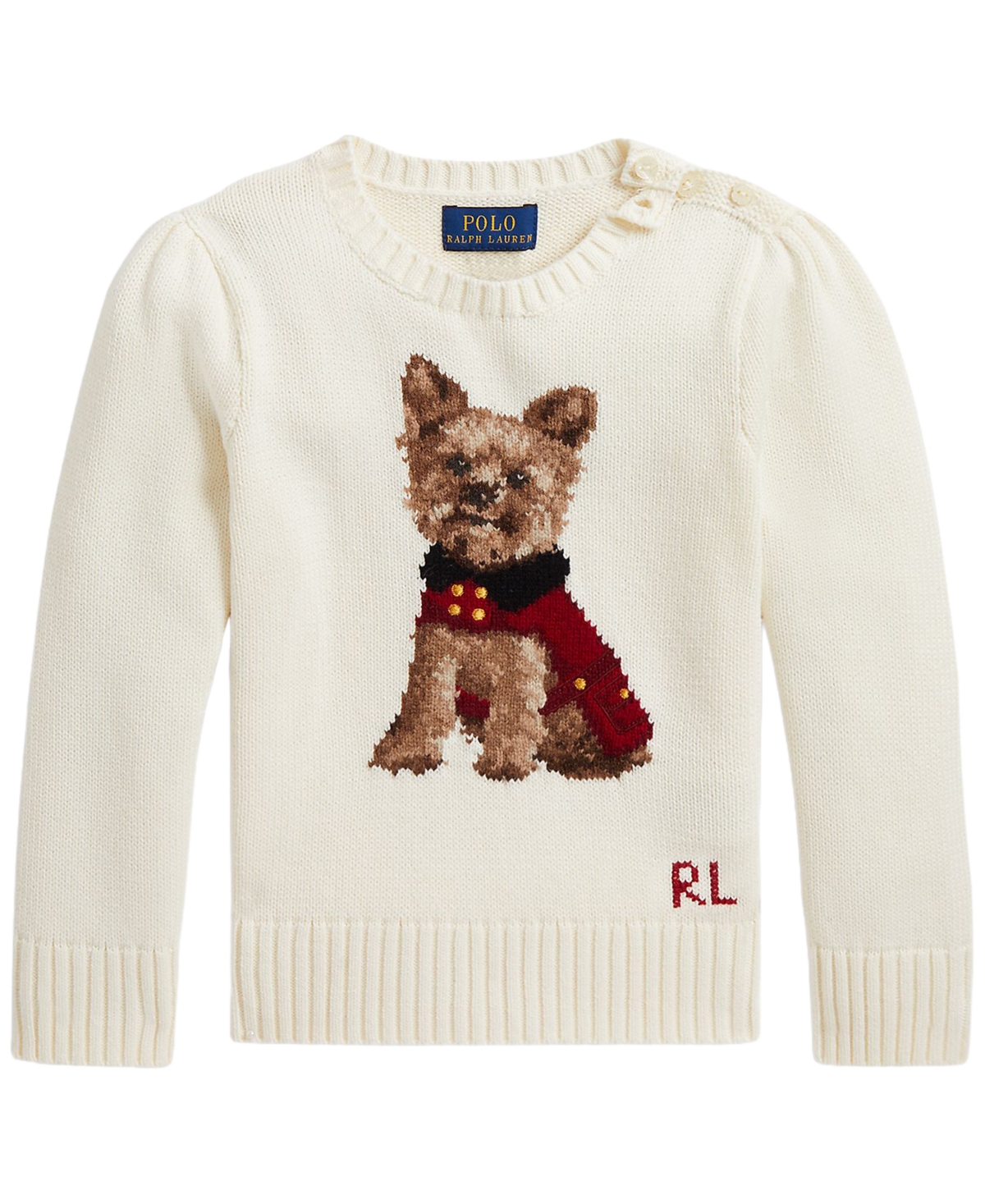 Click here for Polo Ralph Lauren Girls 2T-6X Dog Cotton Sweater -... prices