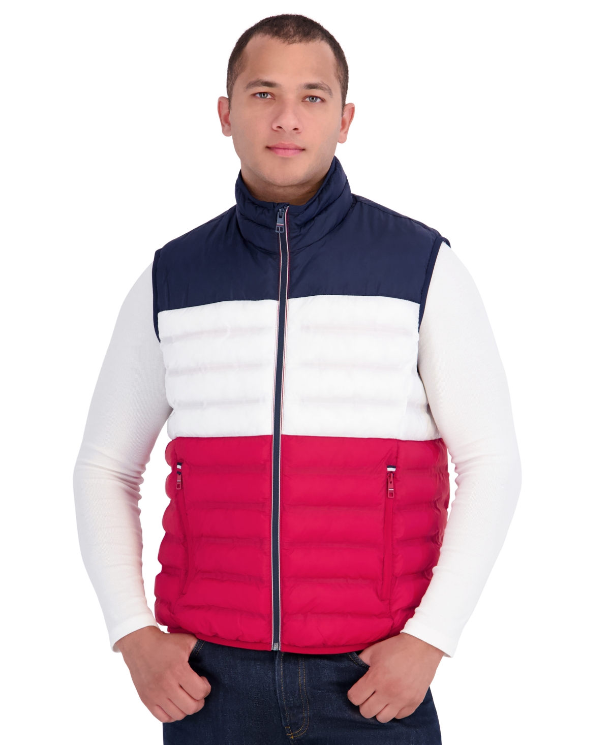 Click here for Tommy Hilfiger Mens Packable Vest - Red/White/Blue... prices