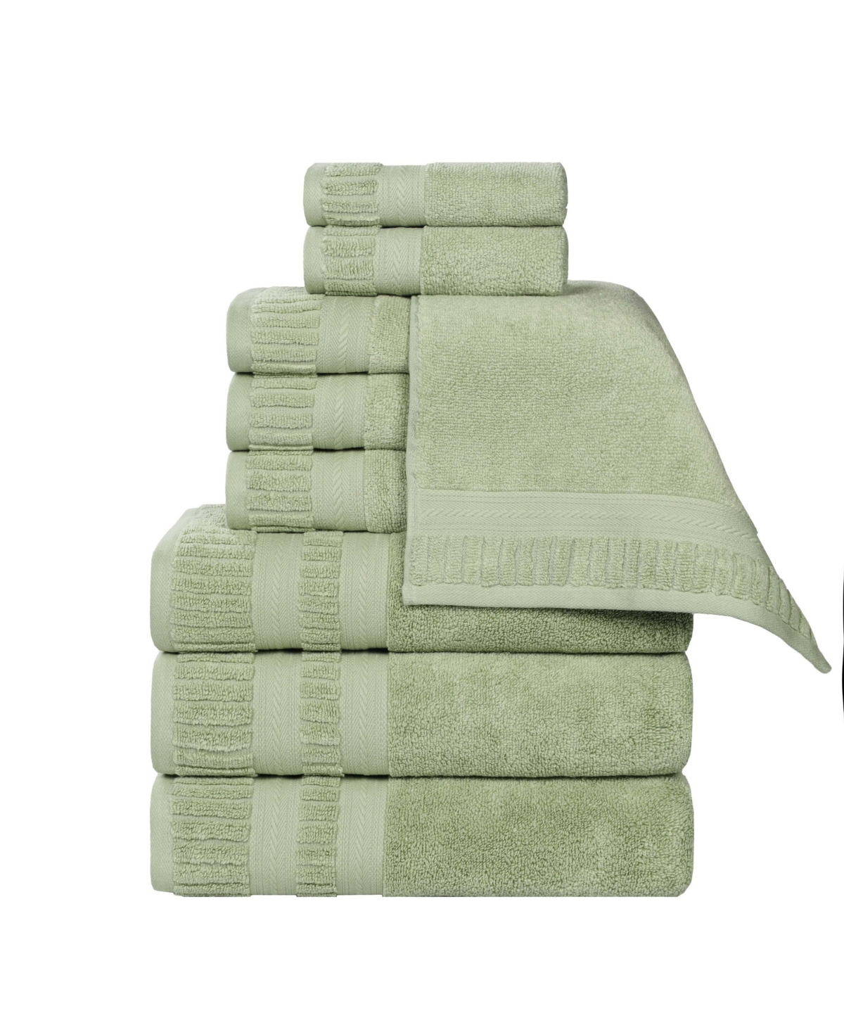 Click here for Superior Venice Cotton 9-Piece Towel Set - Green prices