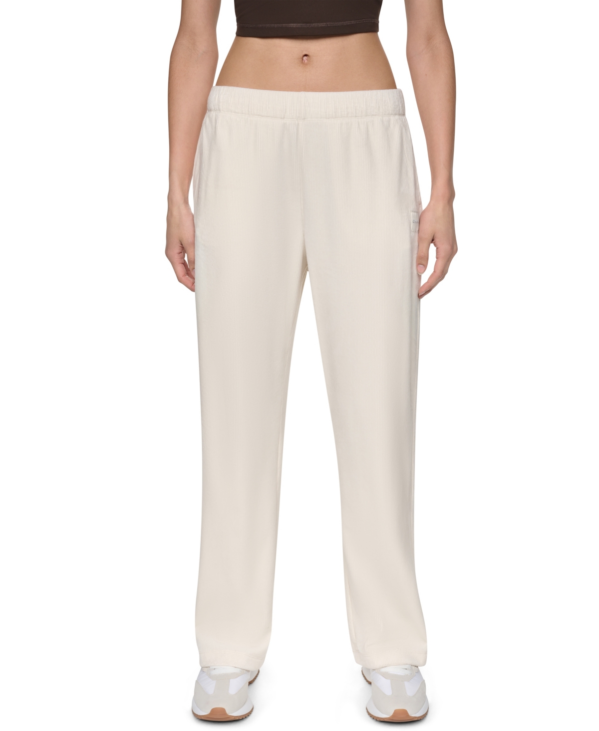 Click here for Dkny Sport Womens High-Rise Velour Straight Leg Pa... prices