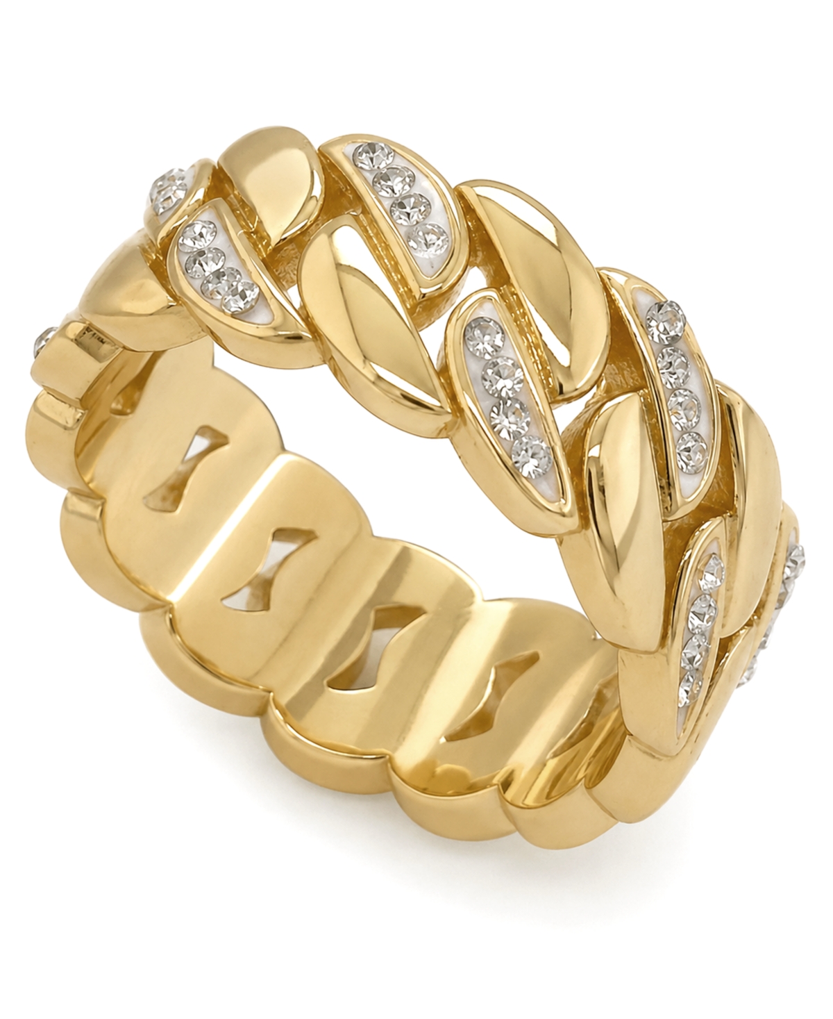 Click here for And Now This Clear Crystal Link Ring - Gold prices