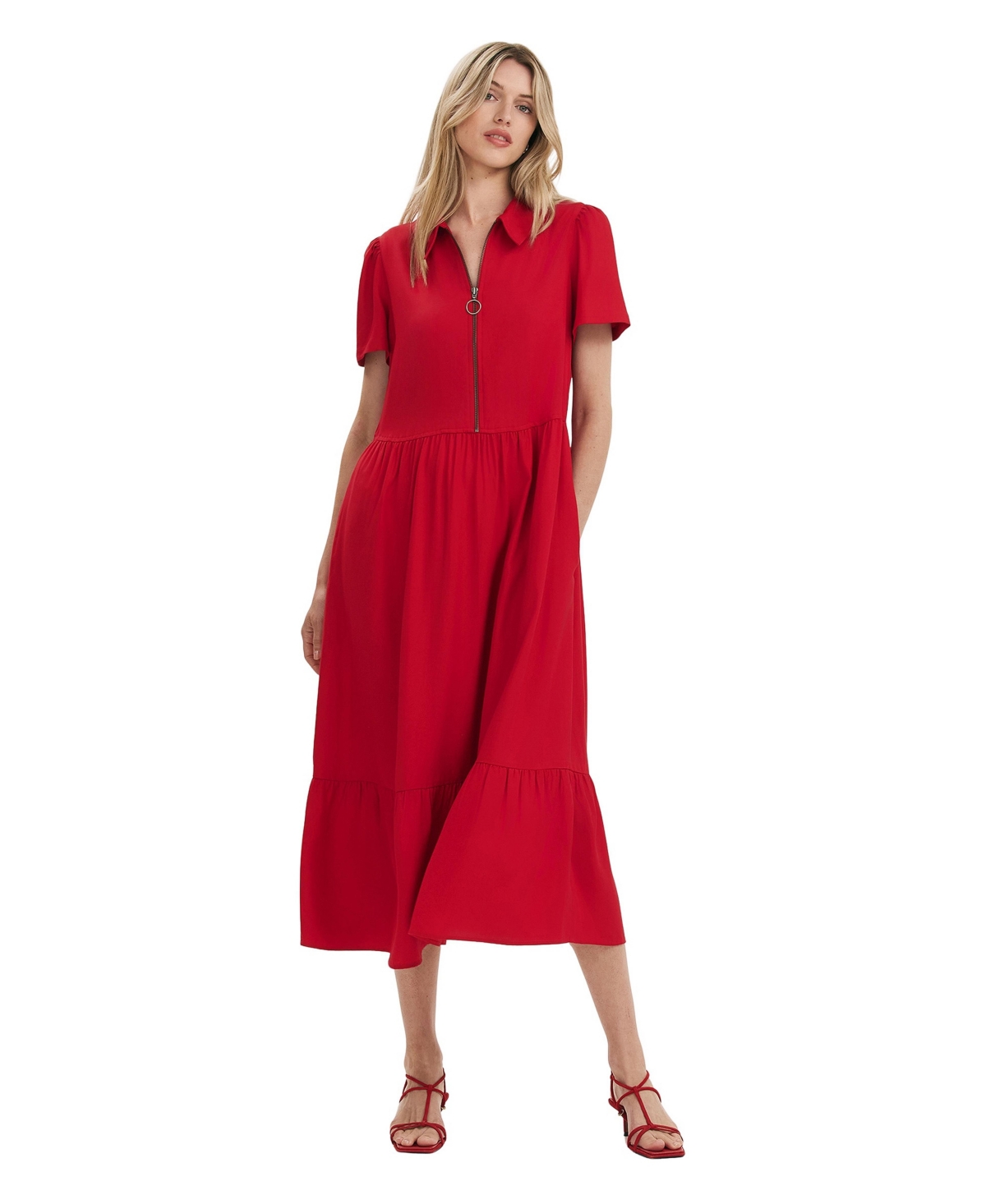 Click here for Finery London Womens Orion Zip Front Midi Shirt Dr... prices