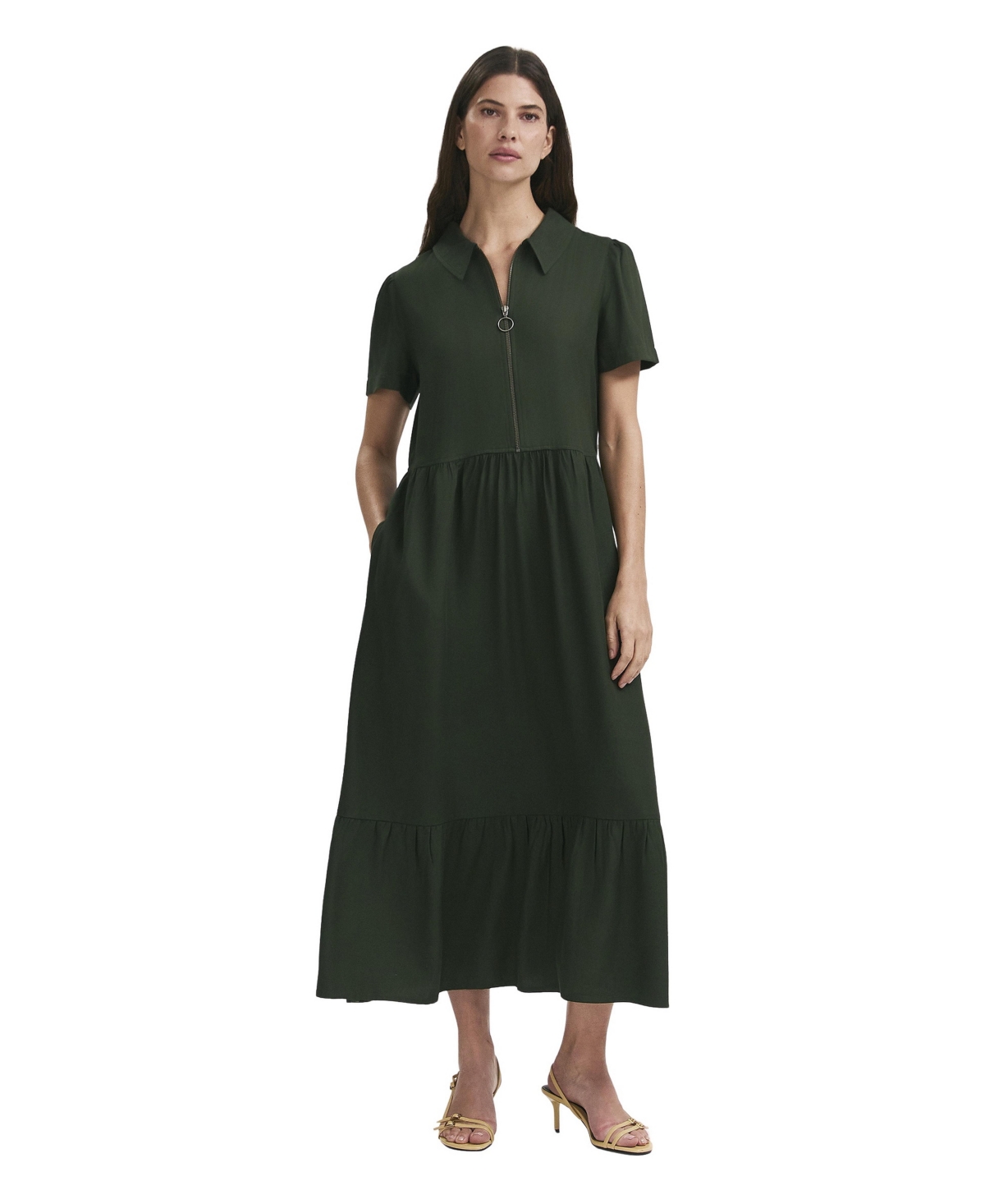 Click here for Finery London Womens Orion Zip Front Midi Shirt Dr... prices