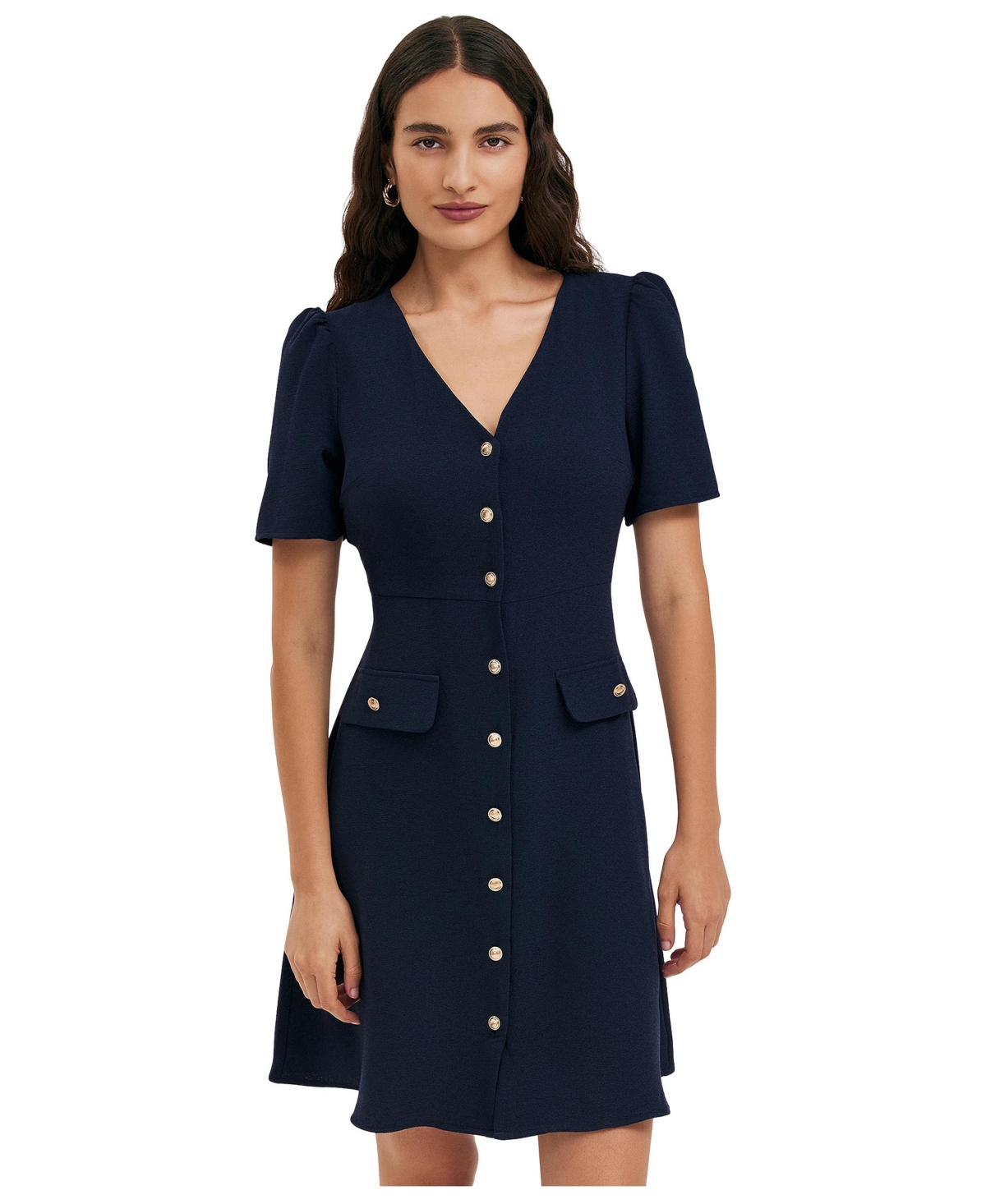 Click here for Finery London Womens Lucille Crepe Button Front Mi... prices