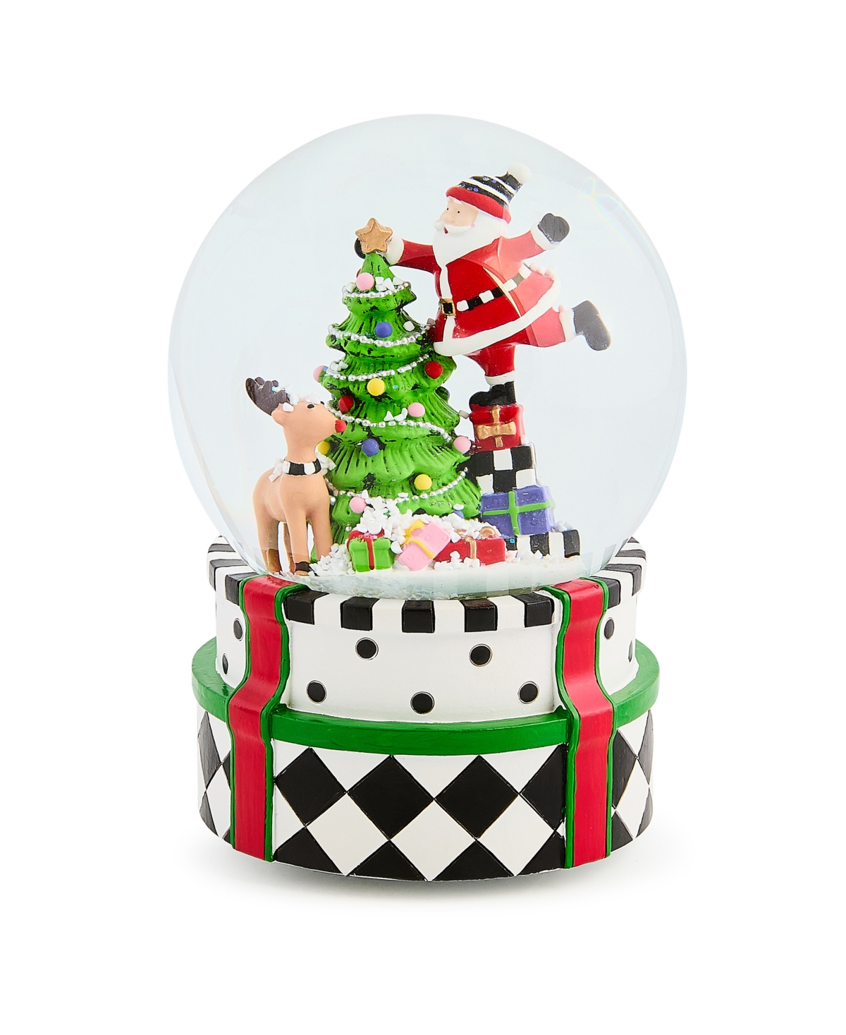 Click here for MacKenzie-Childs Santa & Rudolph Snow Globe - Mult... prices
