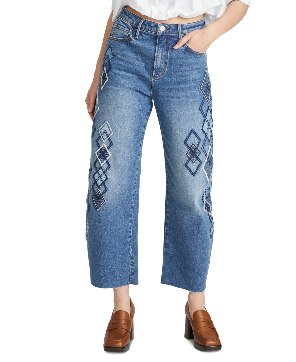 Click here for Driftwood Womens Parker Barrel High-Waisted Argyle... prices