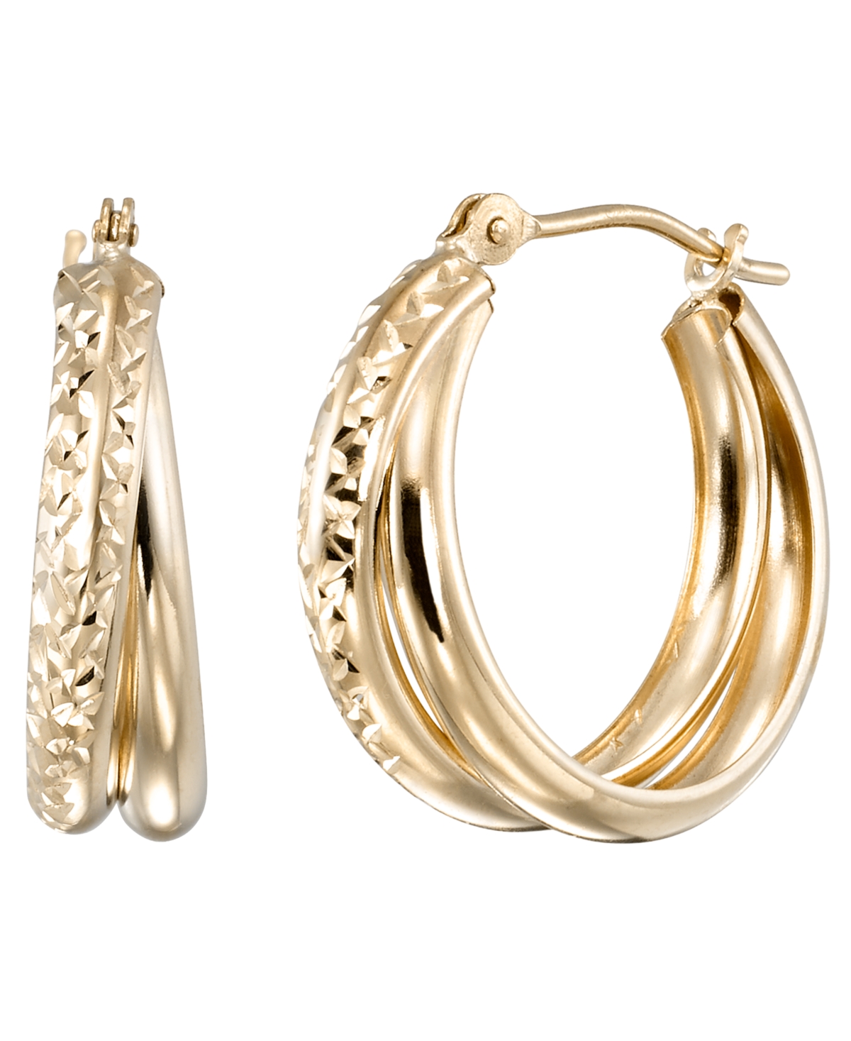 Click here for Macys High-Polish & Diamond-Cut Double-Stack Hoop... prices