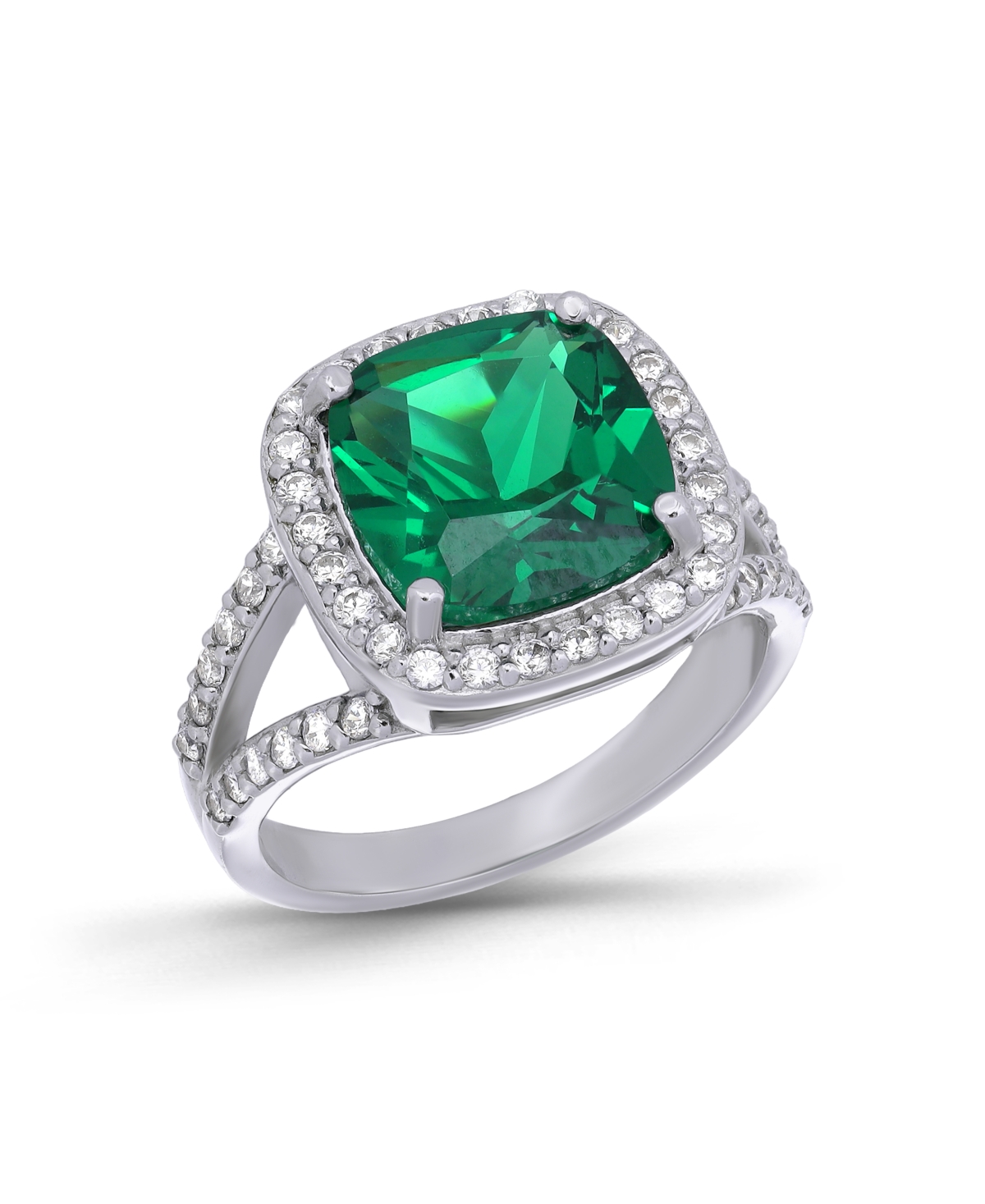 Click here for Macys Cushion Cut Created Green Quartz Halo Statem... prices