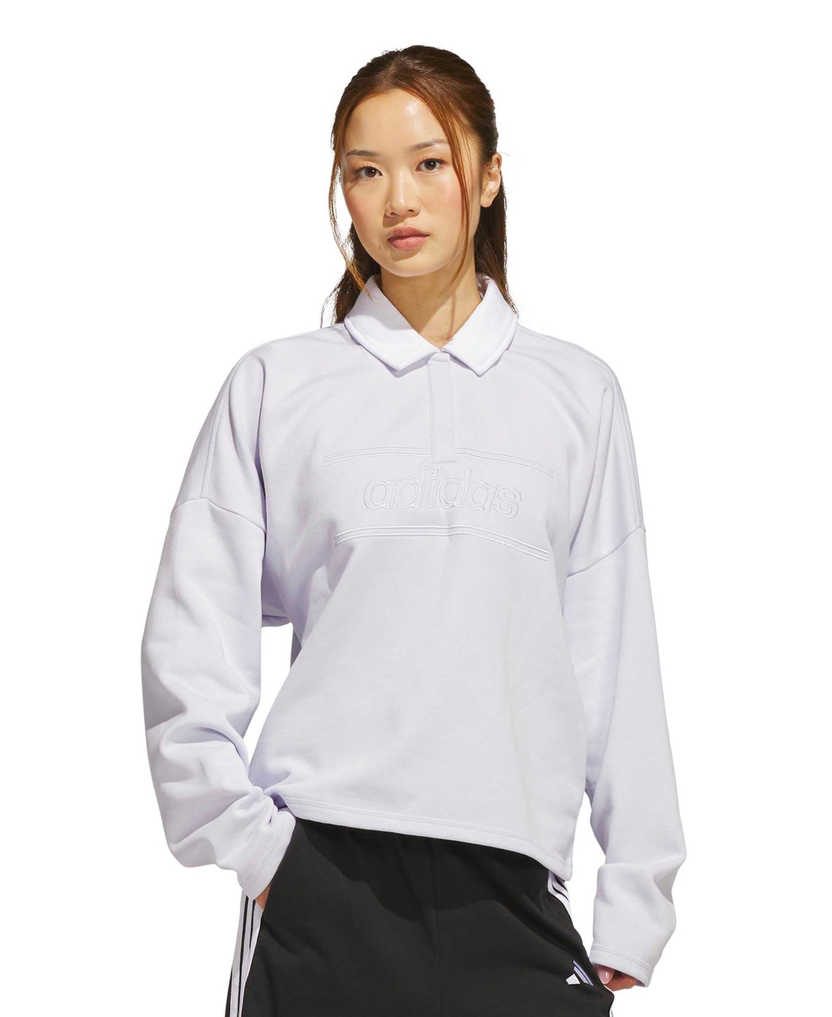 Click here for adidas Womens Elevated Everyday V-Neck Graphic Swe... prices