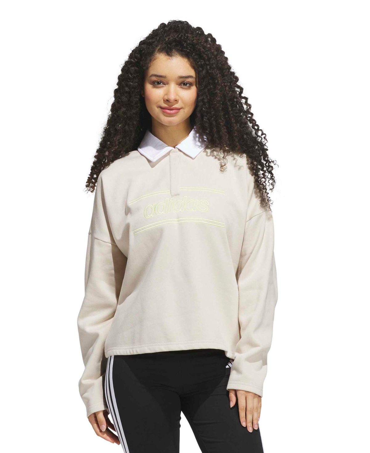 Click here for adidas Womens Elevated Everyday V-Neck Graphic Swe... prices
