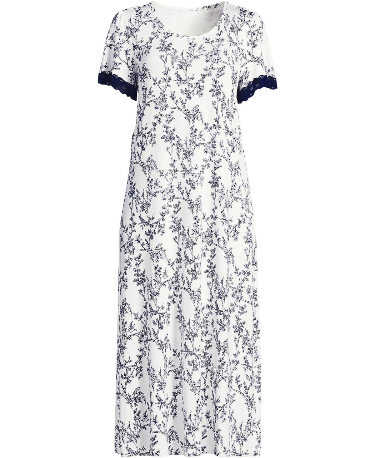 Click here for Lands End Womens Mid-Calf Scoop Neck Nightgown - N... prices