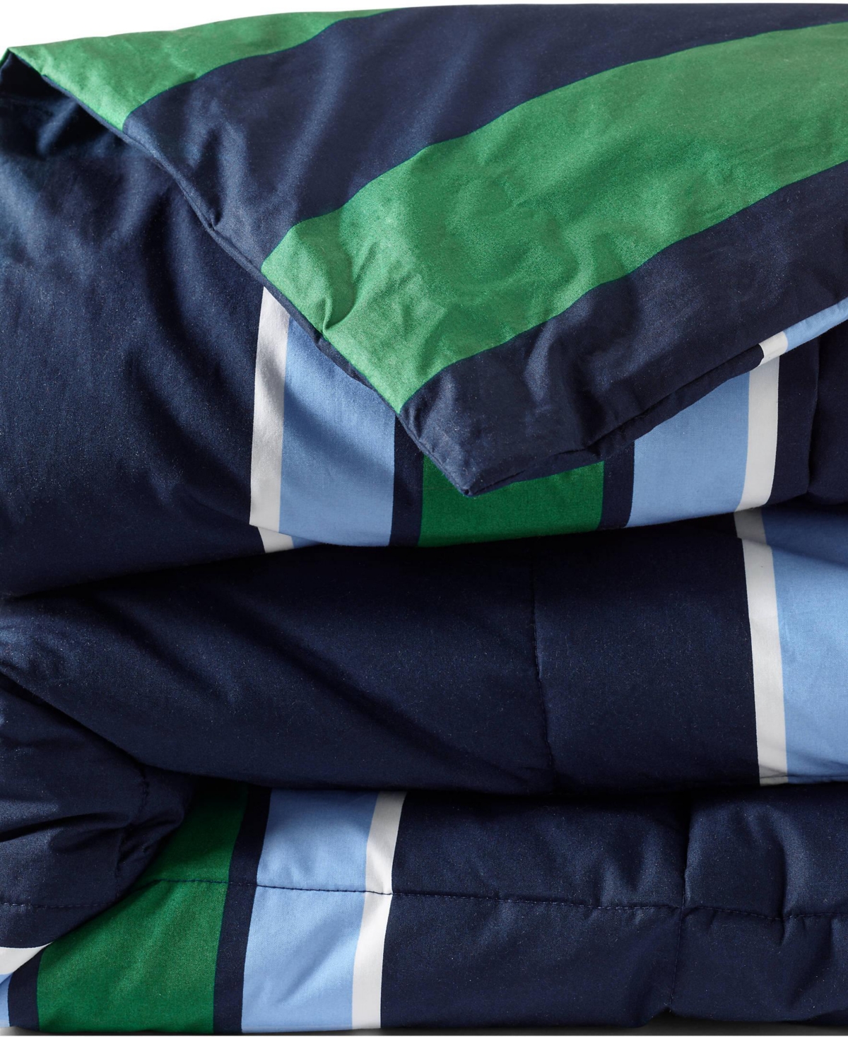 Click here for Lands End Pureloft Printed Comforter - Navy/clear... prices