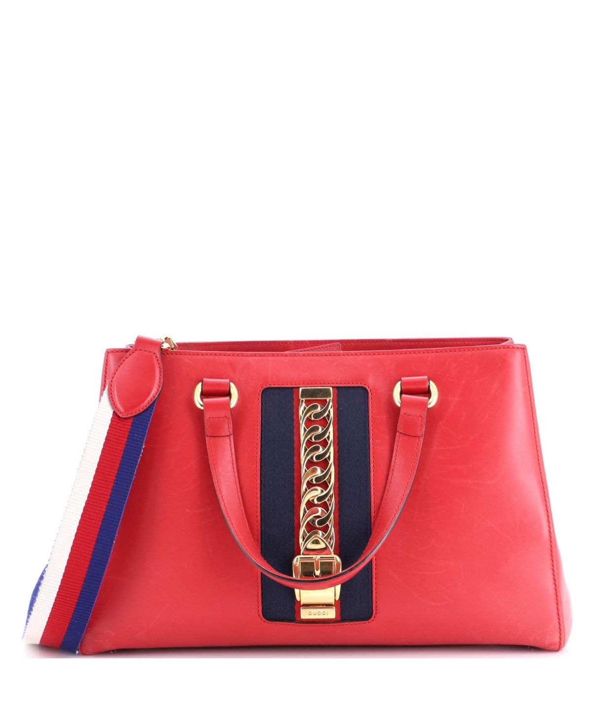 Click here for Pre-Owned Gucci Large Sylvie Top Handle Tote Leath... prices