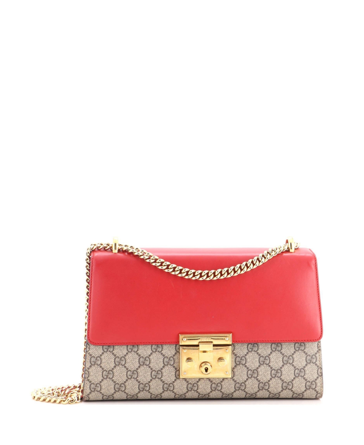 Click here for Pre-Owned Gucci Medium Padlock Shoulder Bag Gg Coa... prices