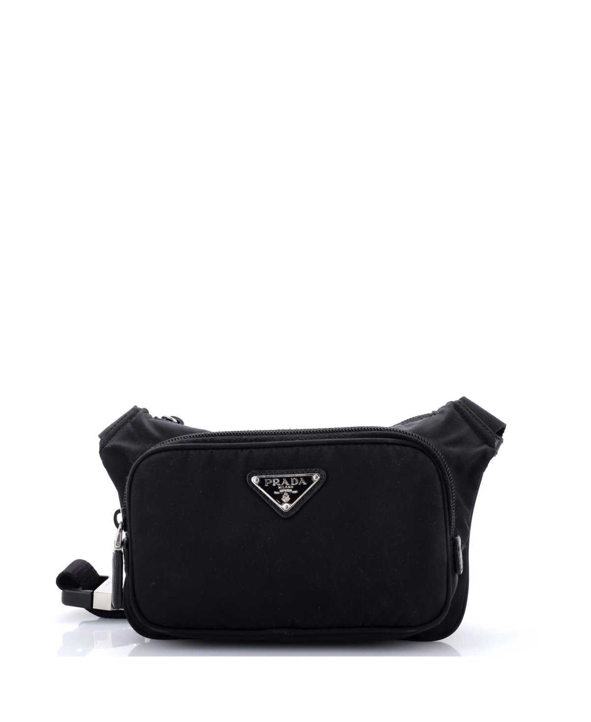 Click here for Pre-Owned Prada Small Zip Waist Bag Tessuto - Blac... prices