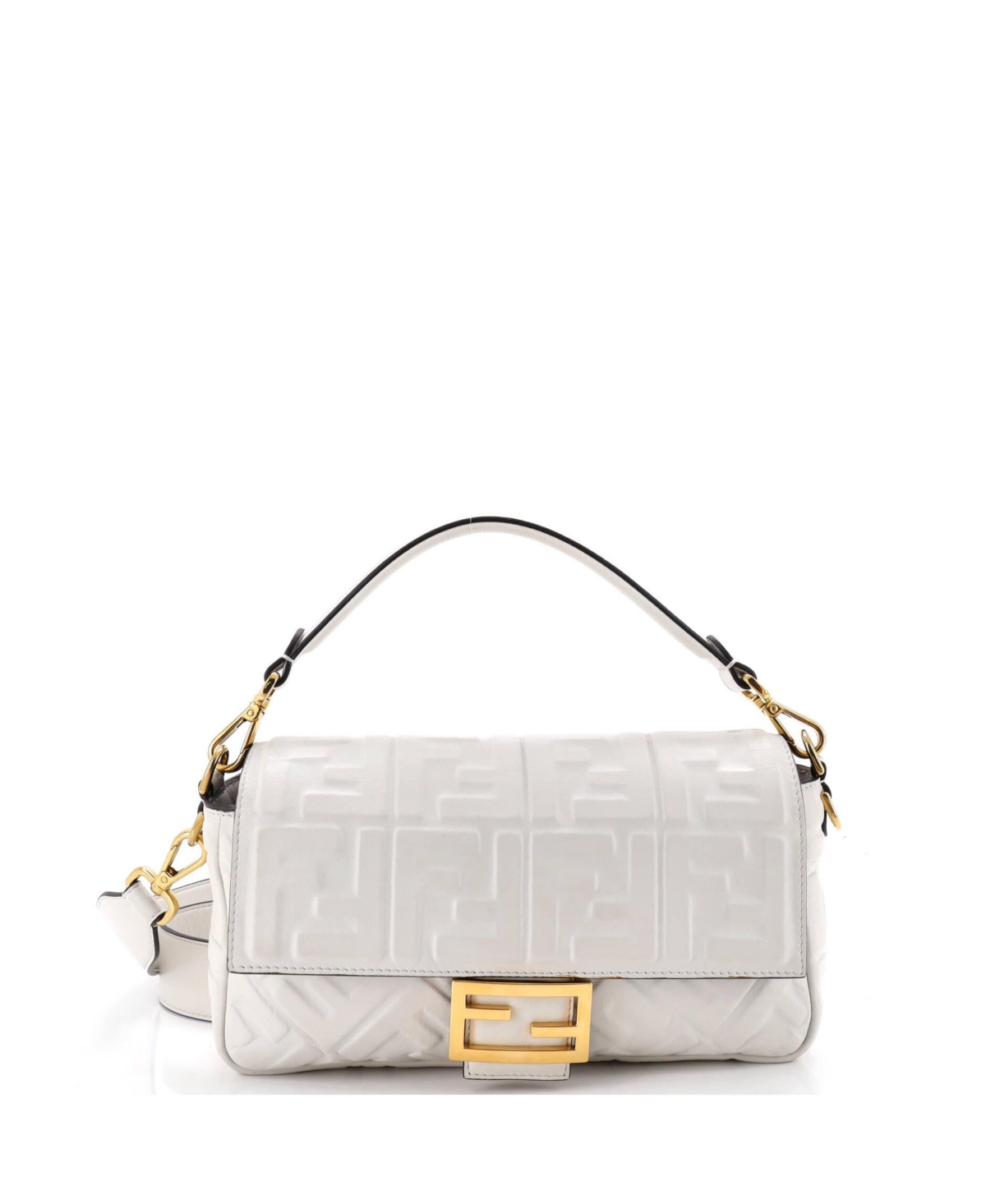 Click here for Pre-Owned Fendi Medium Baguette Nm Bag Zucca Embos... prices