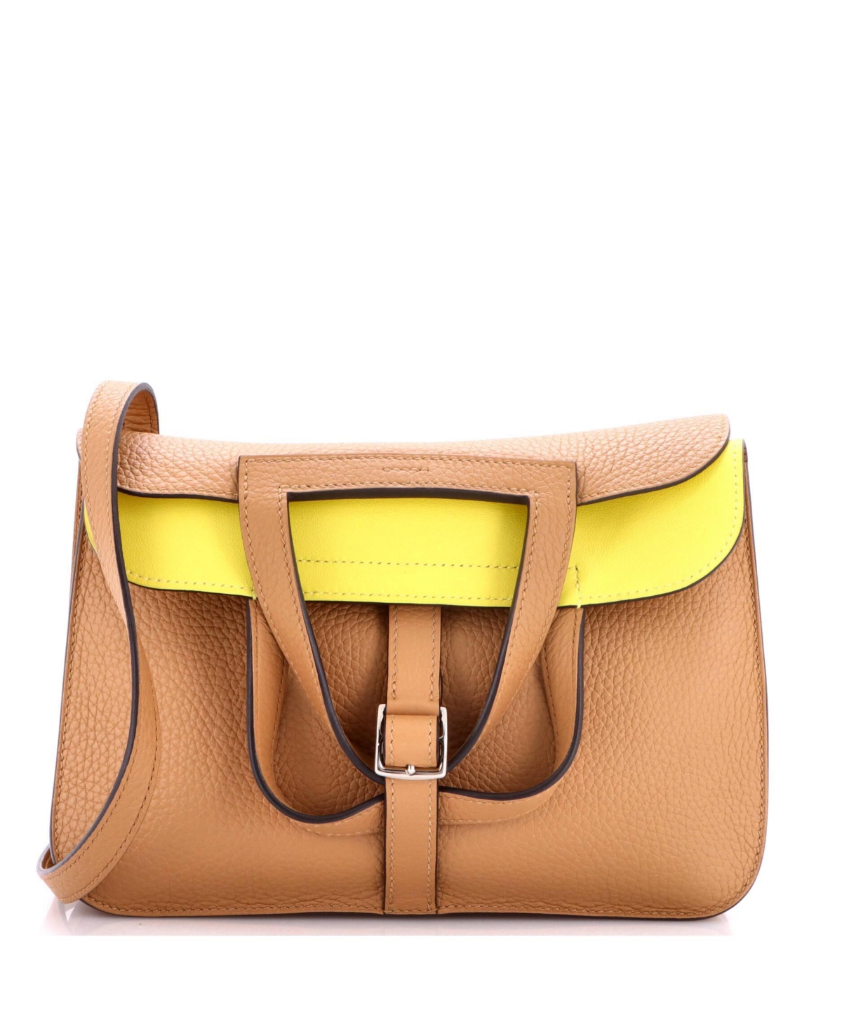 Click here for Pre-Owned Hermes 25 Halzan Bag Verso Clemence - Br... prices