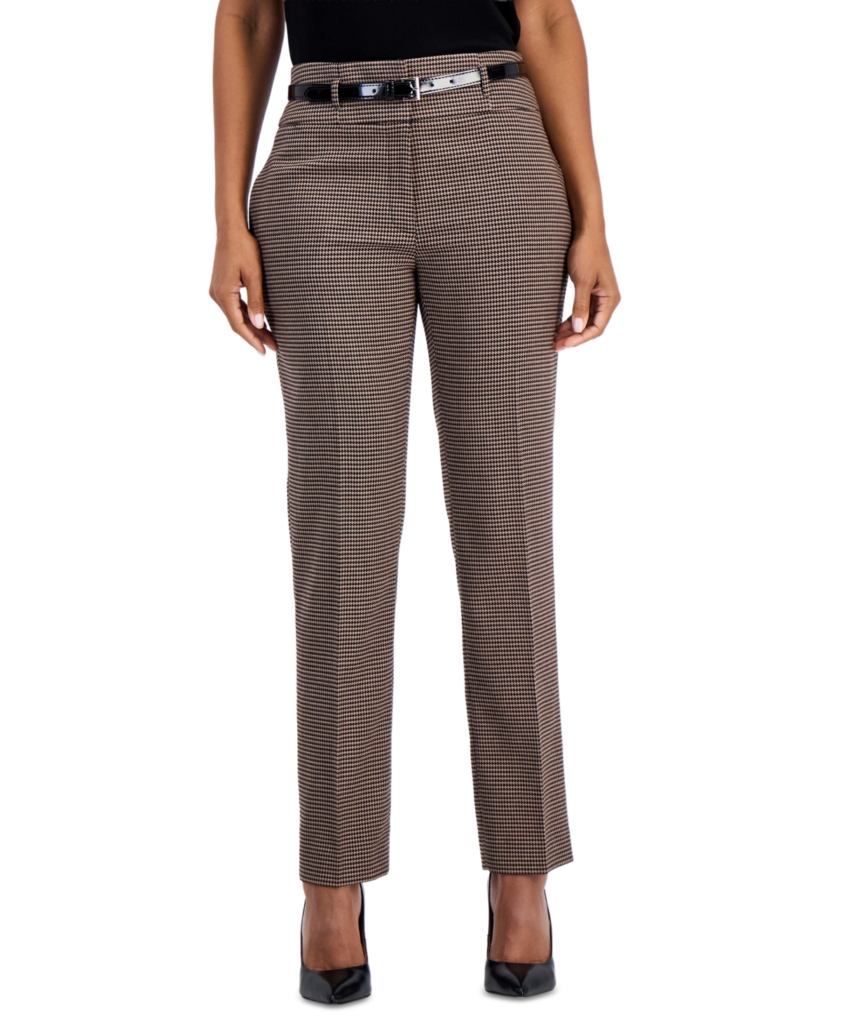 Click here for Kasper Petite Ava High-Rise Straight Houndstooth D... prices