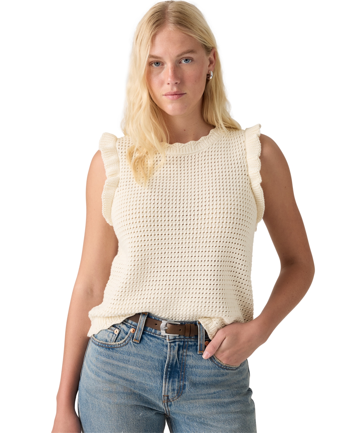 Click here for Levis Womens Lulu Crewneck Sweater Top - Egret prices
