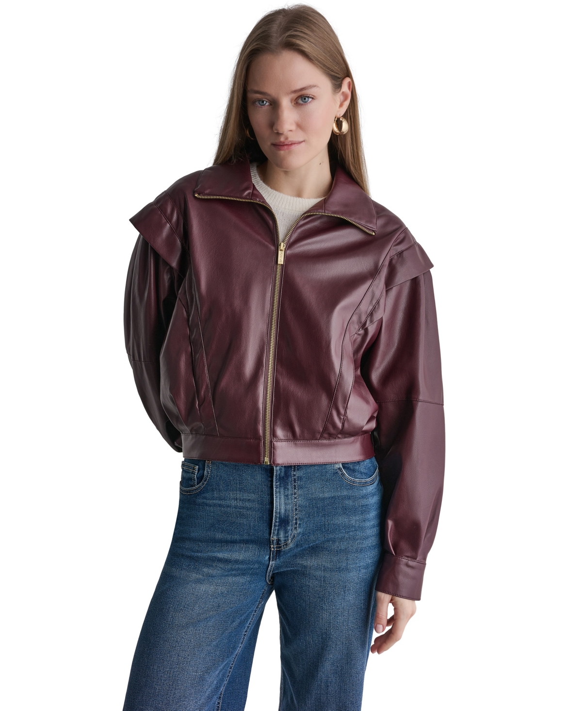 Click here for Bcbg Womens Moto Faux Leather Jacket - Shadow Merl... prices