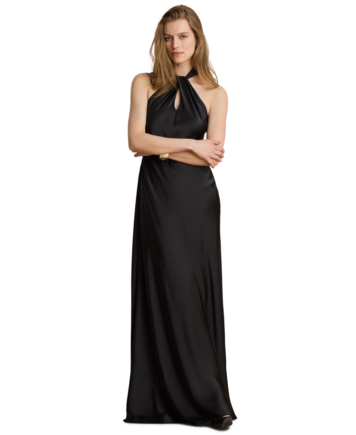 Click here for Lauren Ralph Lauren Satin Charmeuse Halter Gown -... prices