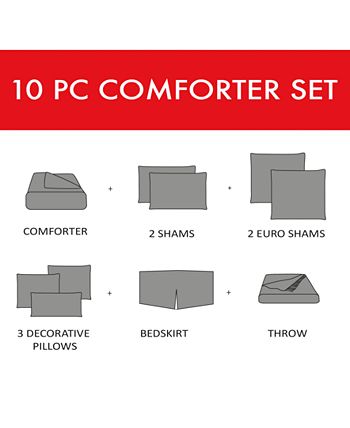 Kelly Ripa Home CLOSEOUT! Angelica 10-Pc. Reversible Queen Comforter ...