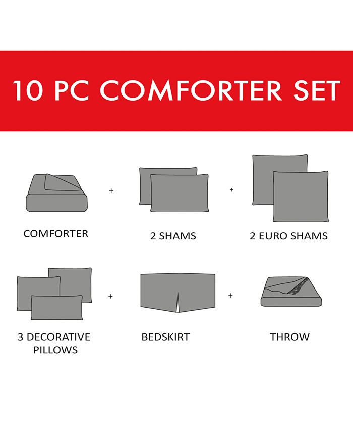 Kelly Ripa Home CLOSEOUT! Angelica 10-Pc. Reversible Queen Comforter ...