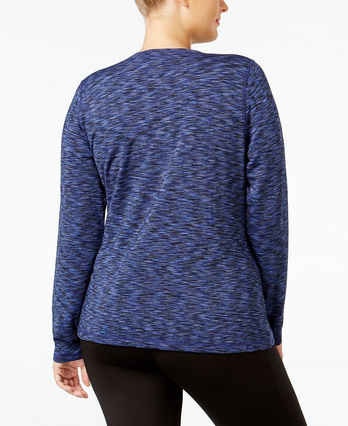 Ideology Plus Size Base-Layer Space-Dyed Top, Created for Macy's - Macy's