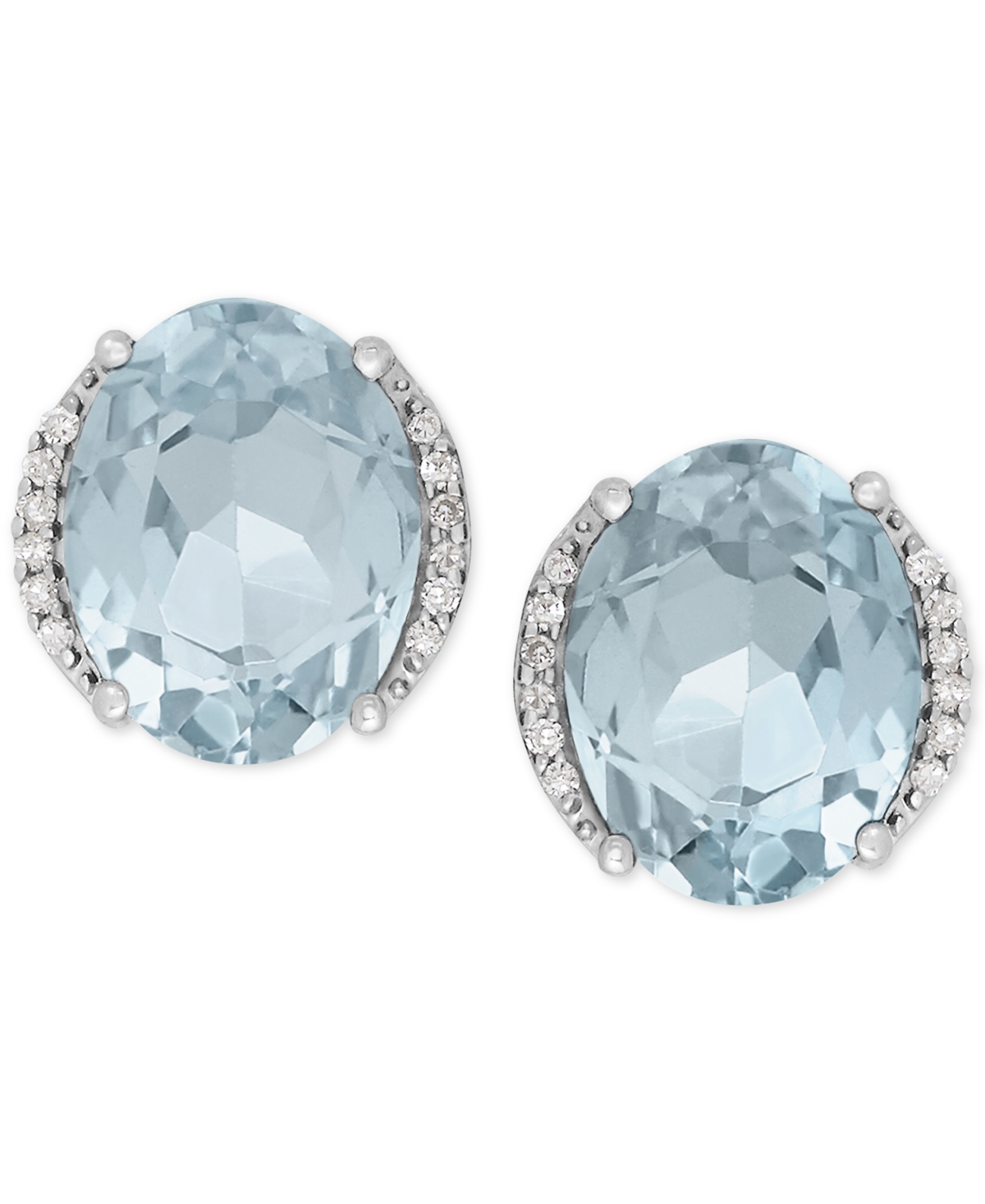Click here for Aquamarine (3 ct. t.w.) and Diamond Accent Stud Ea... prices