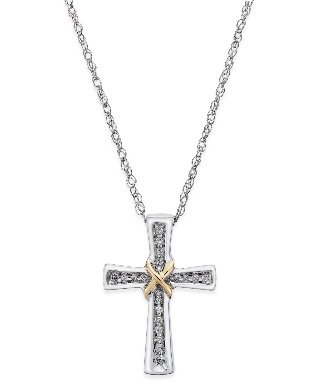 Click here for Diamond Cross Pendant Necklace (1/10 ct. t.w.) in... prices