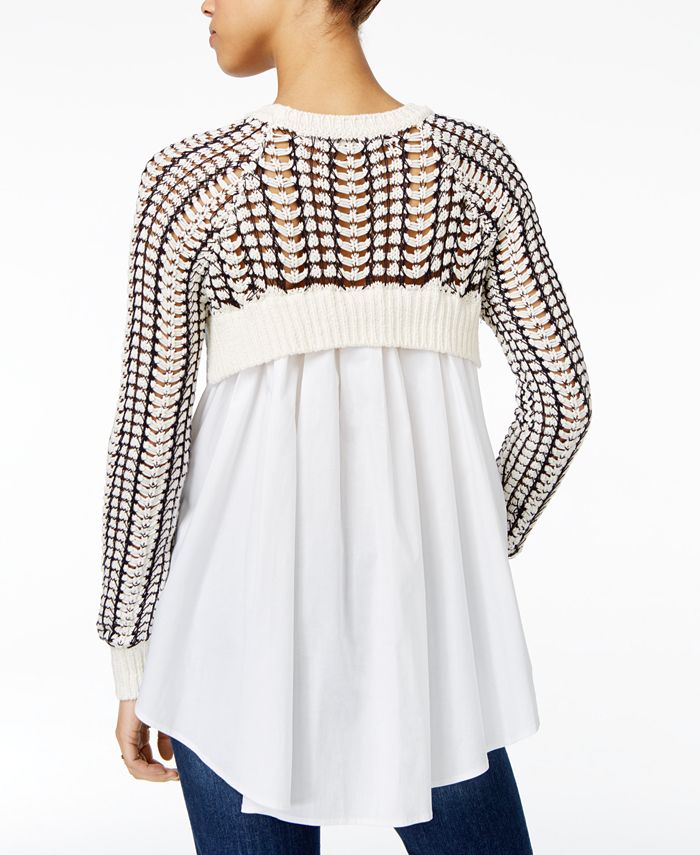 RACHEL Rachel Roy Mixed-Media Sweater, Created for Macy's - Macy's