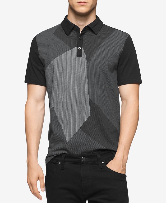 Calvin Klein Men's Geometric Colorblocked Polo - Macy's
